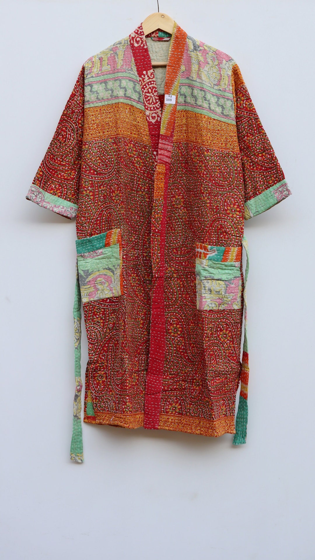 Women Wear Cotton Quilted Coat Vintage Kantha Quilted Reversible Jacket Kimono Style Jackets