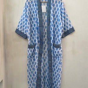 Block Print Robes, Handmade Robes, Floral Kimono, Bridesmaid Dressing ...