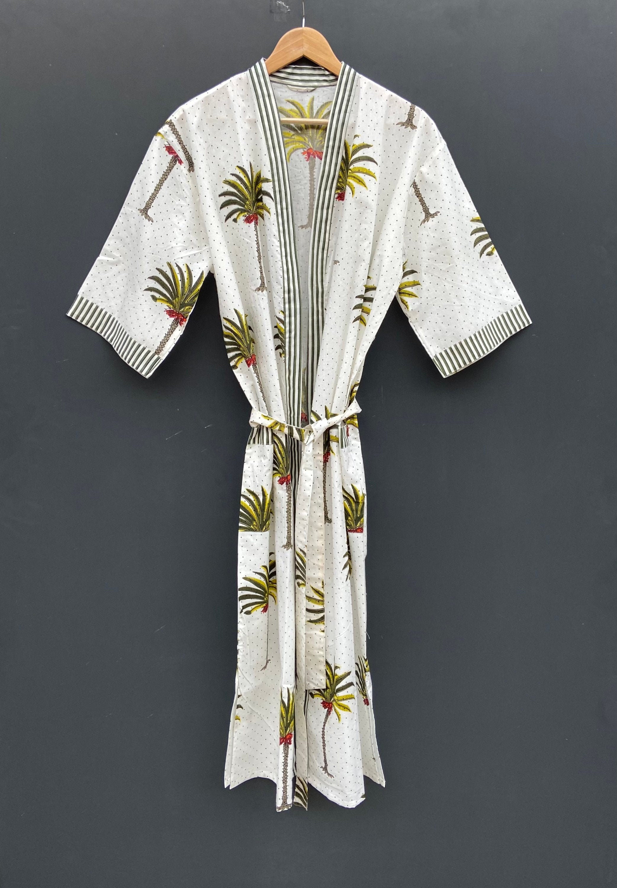 Palm Tree Robes Bridesmaid Kimono Robe Boho Kimono - Etsy