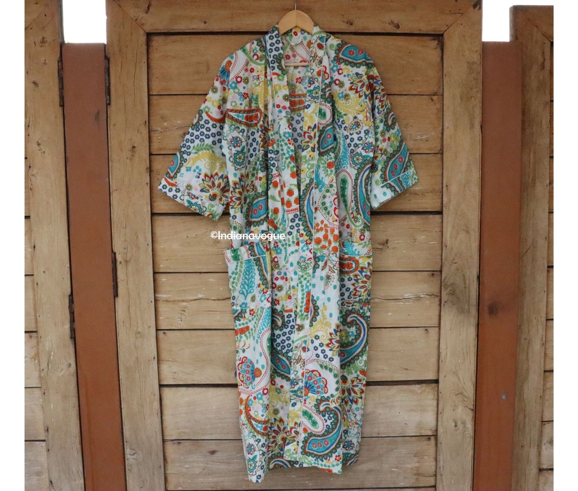 EXPRESS DELIVERY Cotton kimono Robes Paisley print Kimono | Etsy
