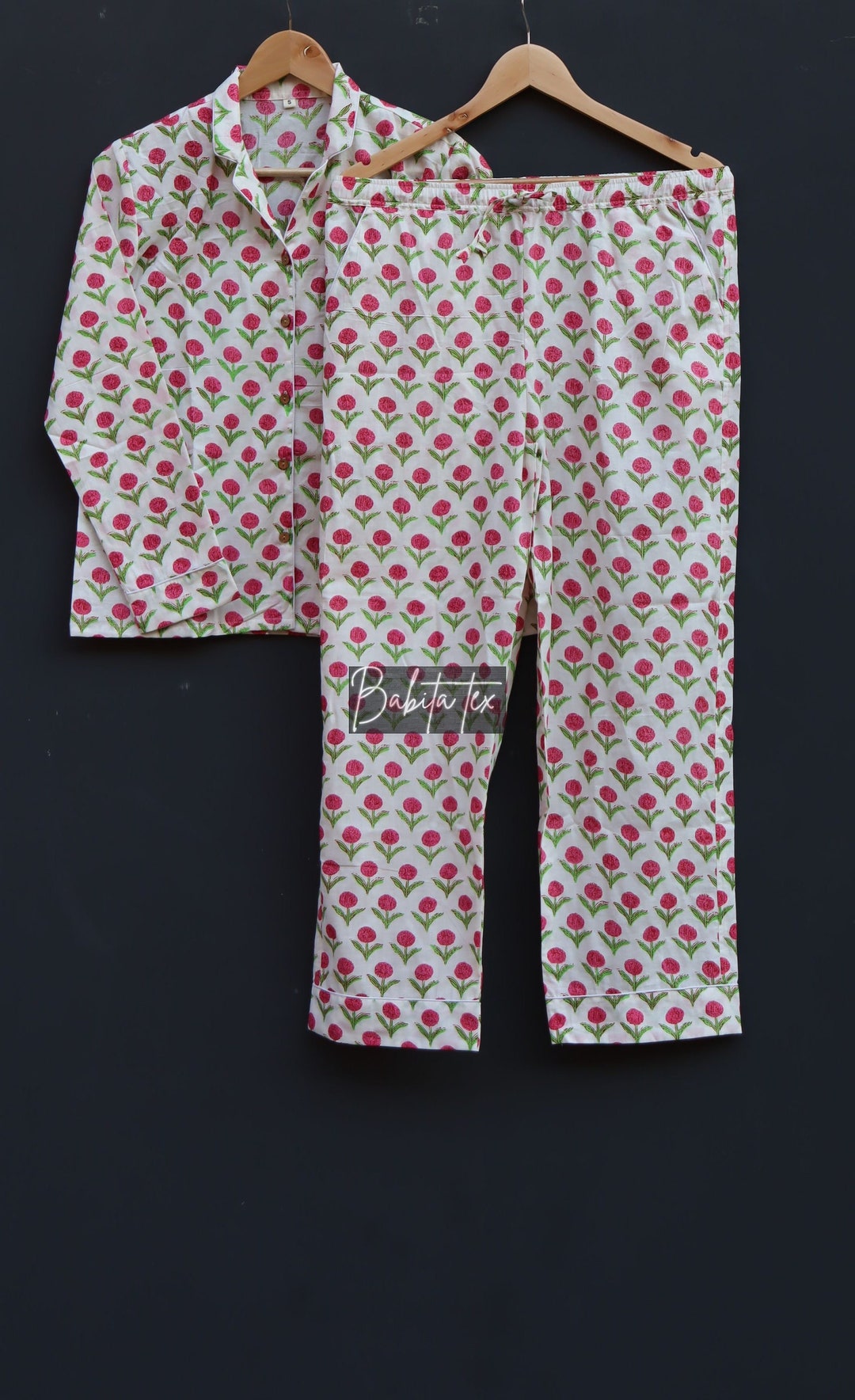 Floral Print Pajamas, Pure Cotton Pj's, Pajamas Set ,indian Cotton ...