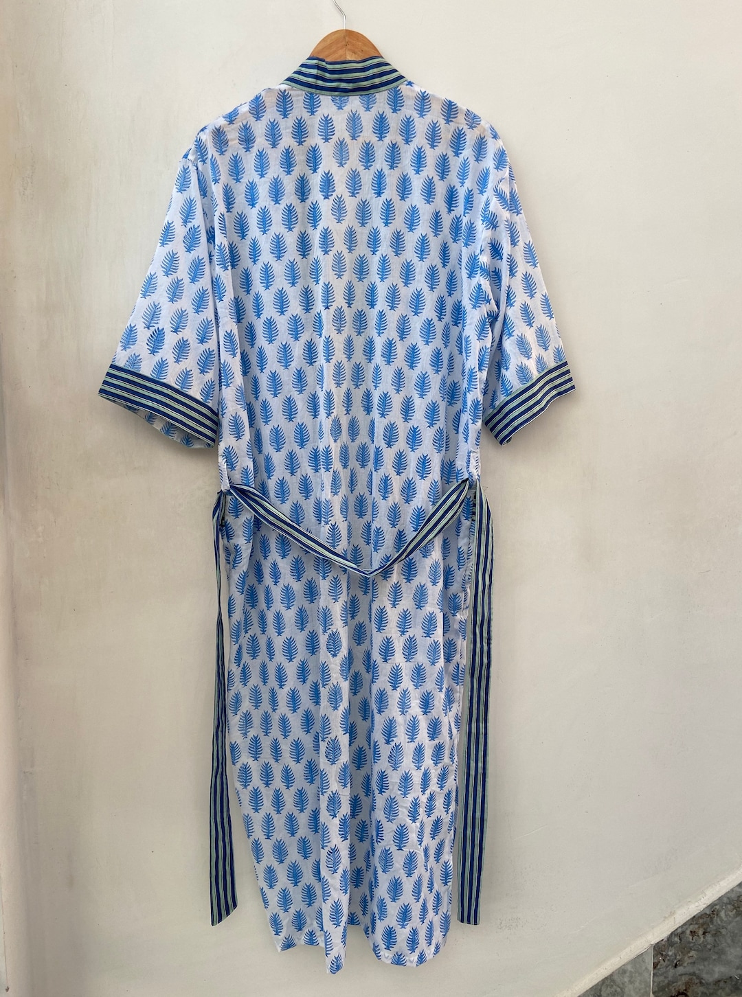 Block Print Robes, Handmade Robes, Floral Kimono, Bridesmaid Dressing ...