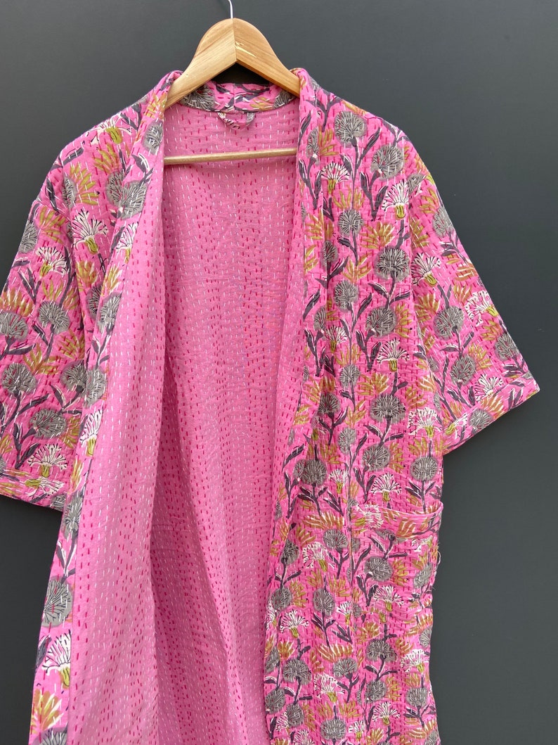 Kantha Robe Kantha Jacket Handmade Floral Print Kantha - Etsy
