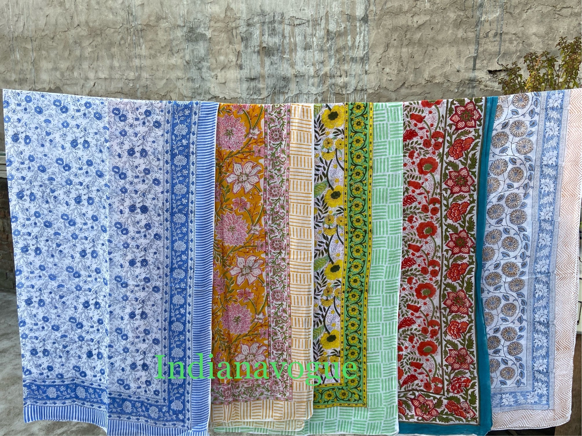 Indian Hand Block Print Beach Sarongs Soft Voile Fabric Summer - Etsy