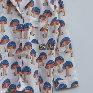 Fungi Fungus Print Pajamas, Pure Cotton Pj's, Mushroom Print Pajamas ...