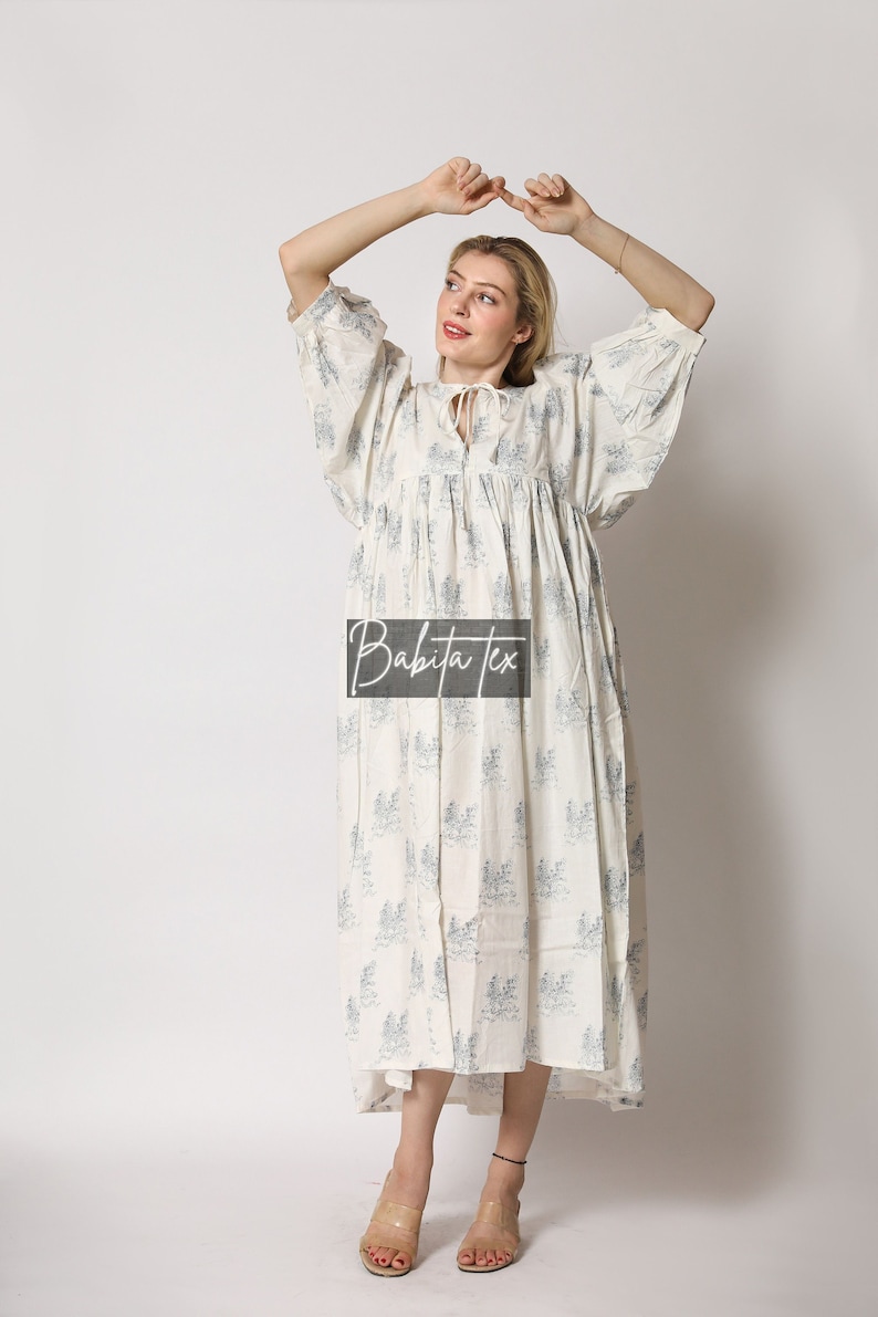 Floral Block Print Soft Cotton Summer Dress, Kyra Midi Dress, Dresses ...