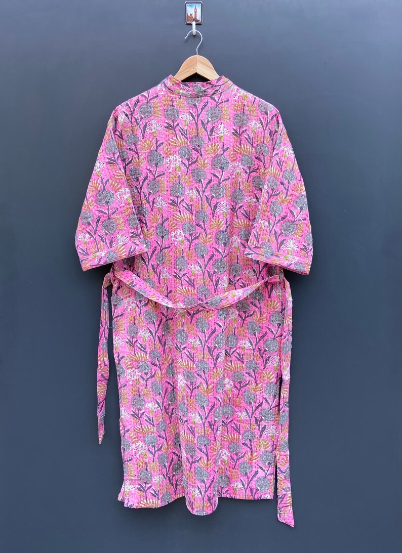Kantha Robe Kantha Jacket Handmade Floral Print Kantha - Etsy