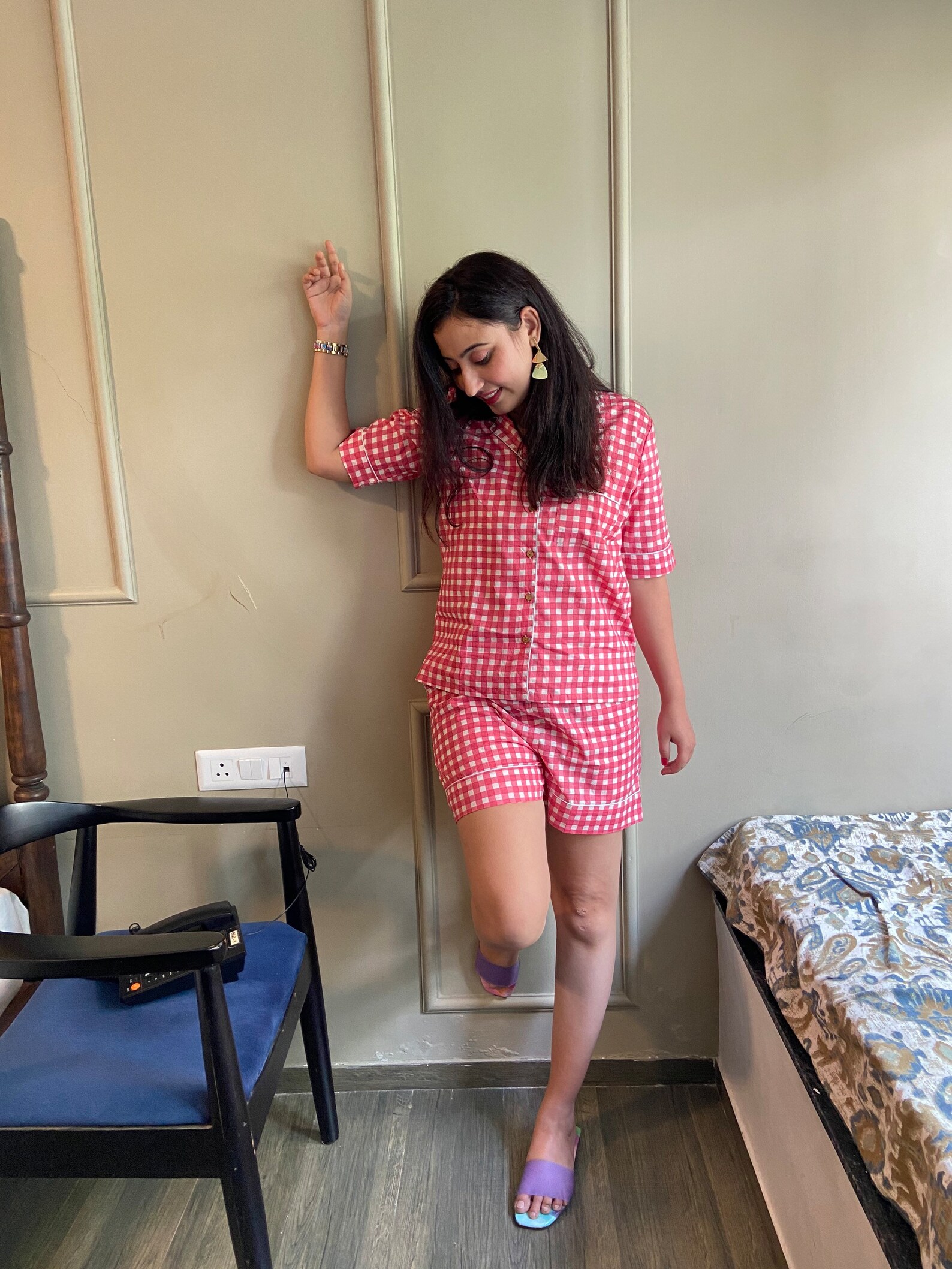 Checks Print Short Pajamas, Pure Cotton Pjs, Pajamas Set ,indian Cotton ...