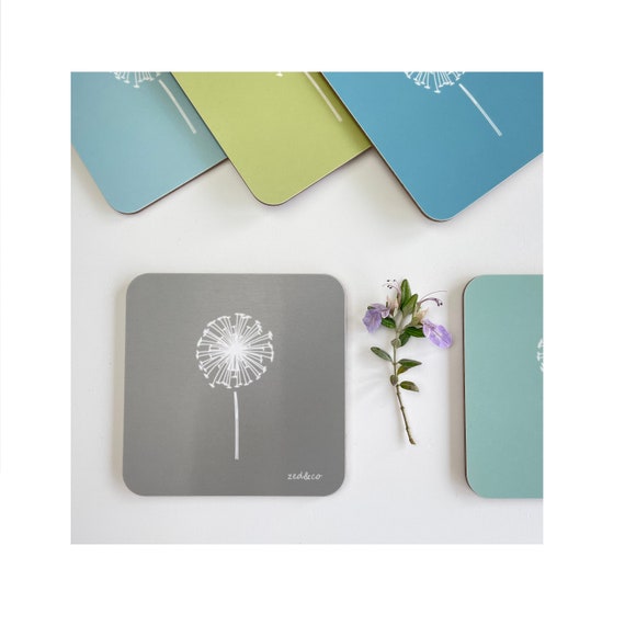 Dandelion Coasters Set of Four Single Made in the UK - Etsy UK