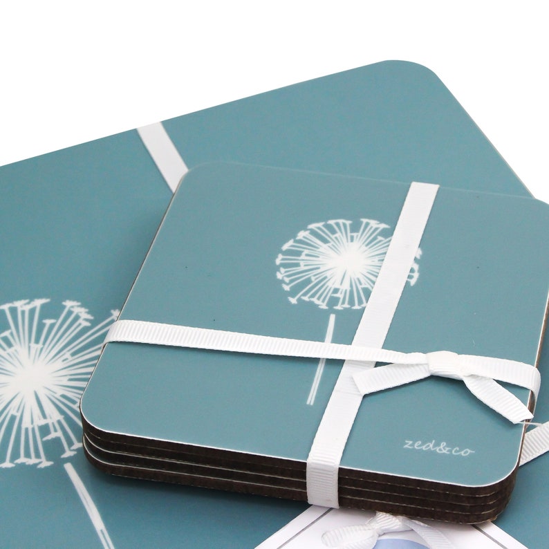 Dandelion Coasters Set of Four Single Made in the UK - Etsy UK