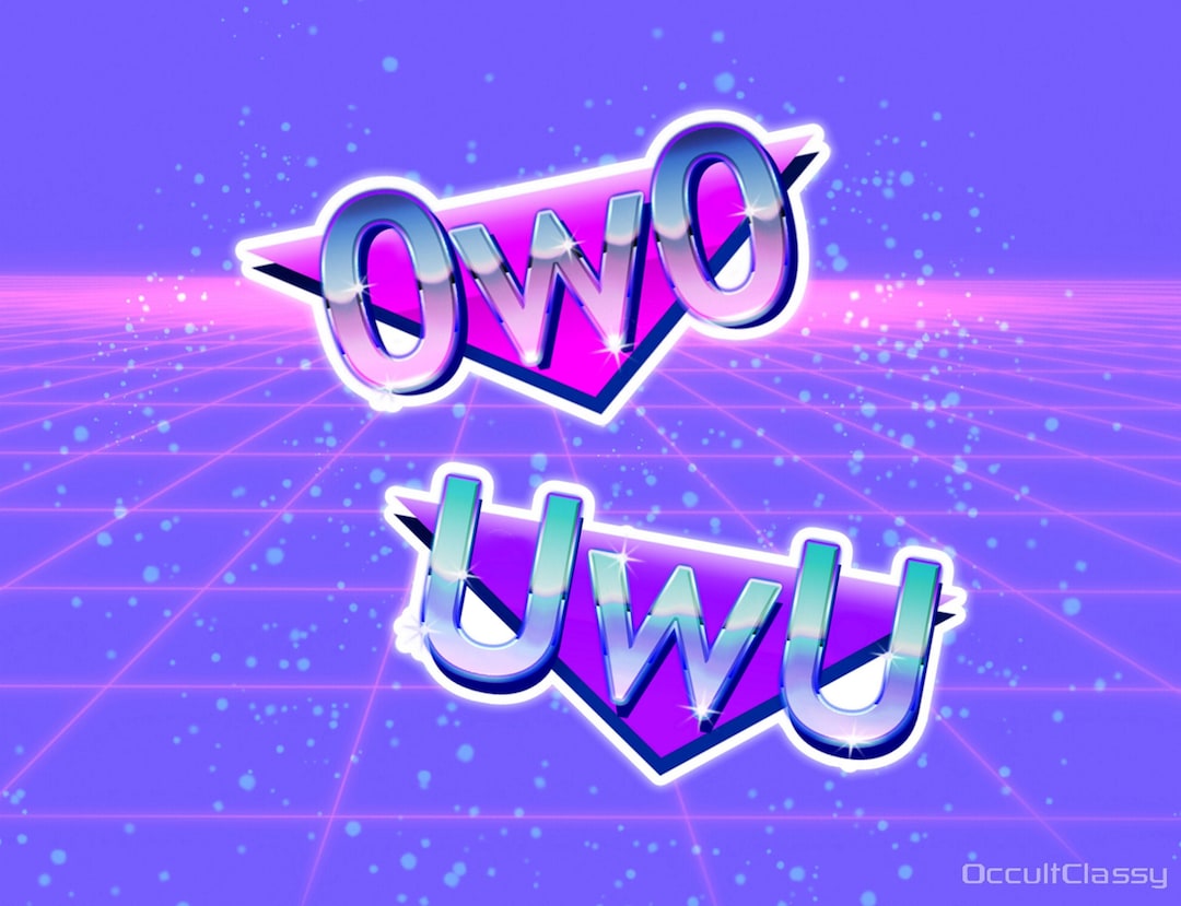 Owo Uwu - Vaporwave Inspired Furry Emoticon Stickers - Etsy