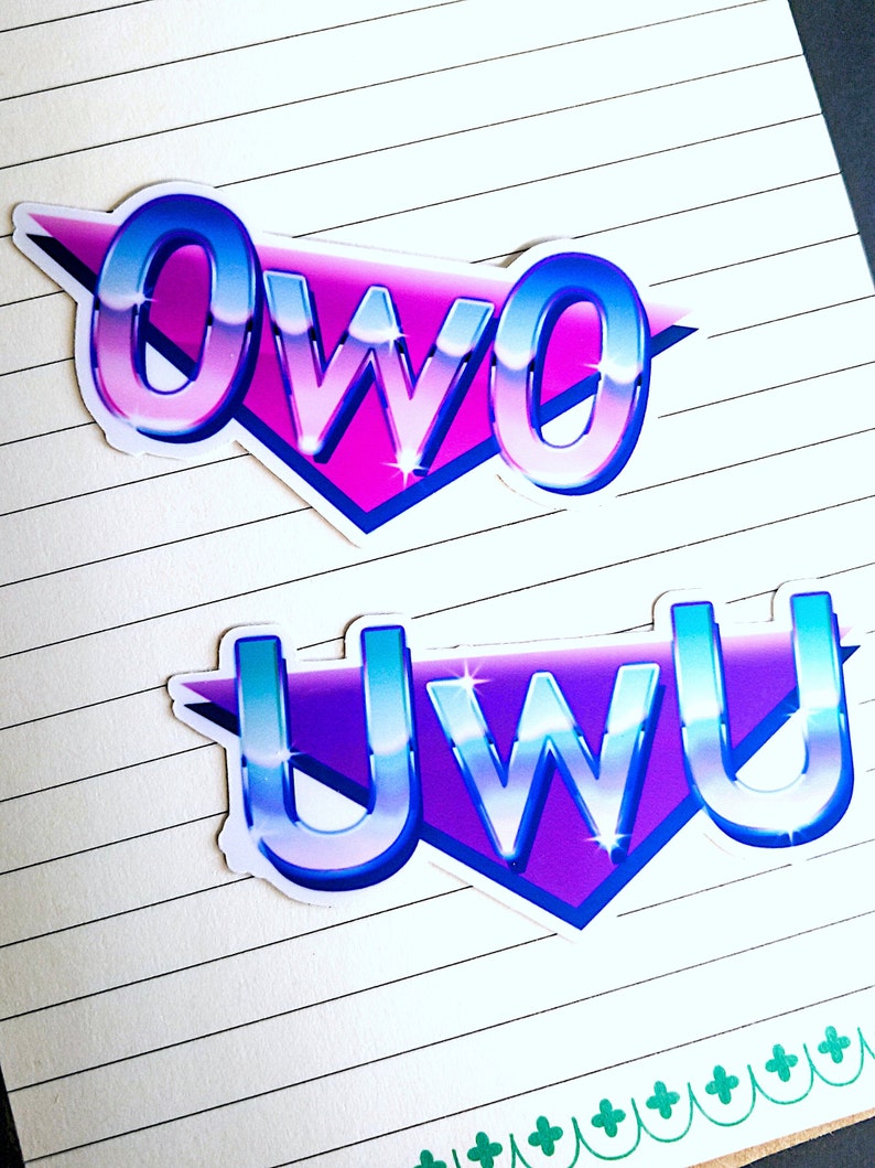 Owo Uwu Vaporwave Inspired Furry Emoticon Stickers - Etsy