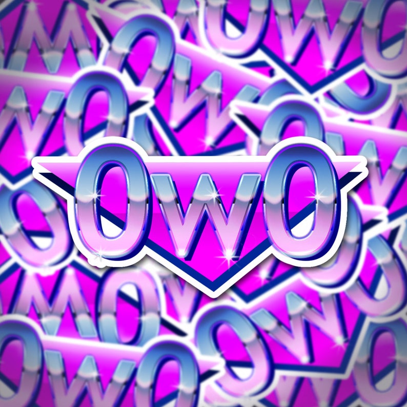 Owo Uwu Vaporwave Inspired Furry Emoticon Stickers - Etsy