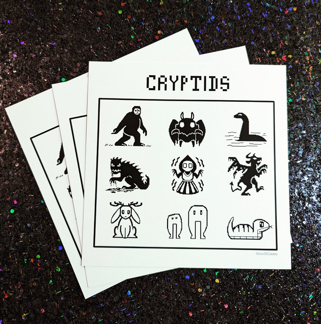 Pixel Cryptids | 5.25in X 5.25in Art Print - Etsy