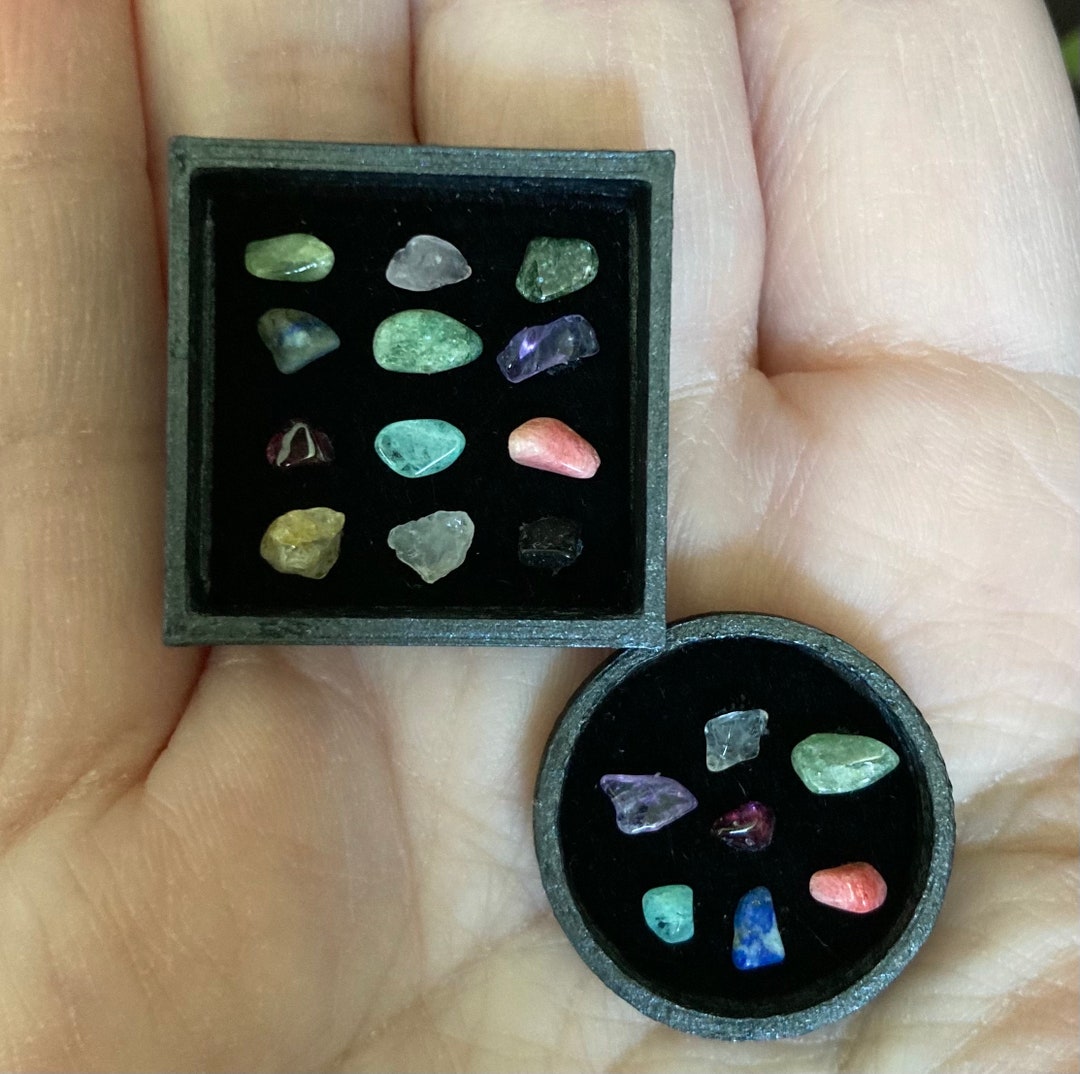 Miniature Crystals and Minerals Specimen in Shadow Box Collection for ...