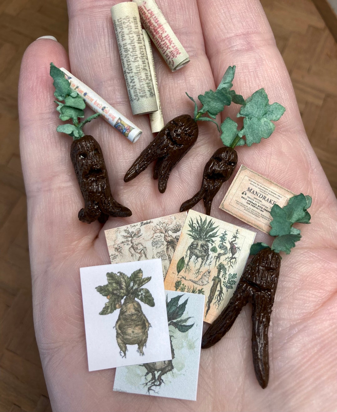 Miniature Mandrake Root Out of Pot.for Dollhouse, Diorama, Roombox ...