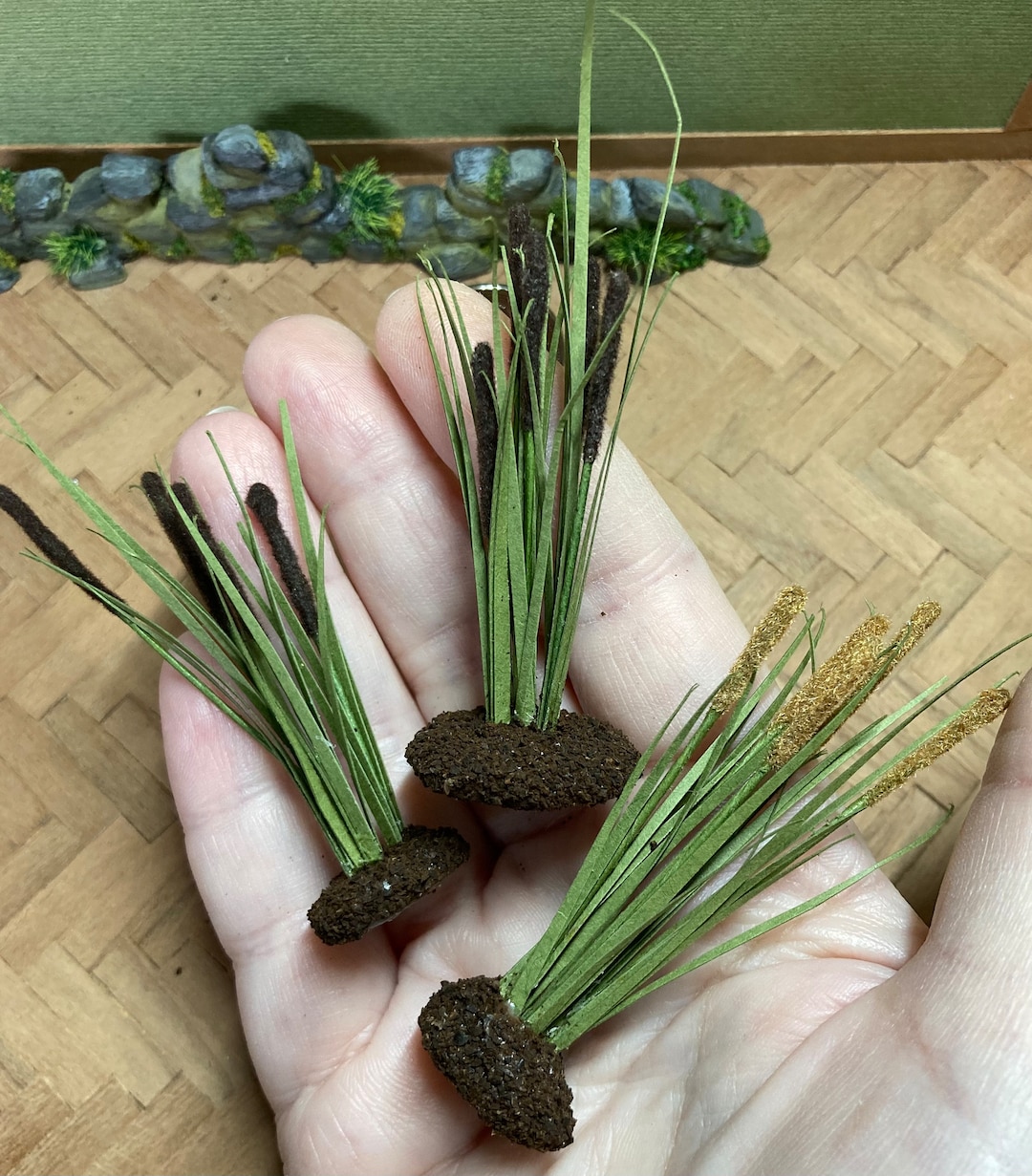 Miniature Cattails for Dollhouse, Roombox, Vignettes, Diorama 1/12 ...