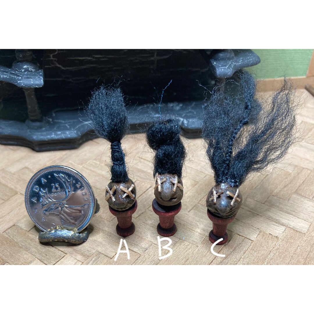 Miniature Shrunken Head 1/12 Scale for Dollhouse, Roombox, Vignettes ...