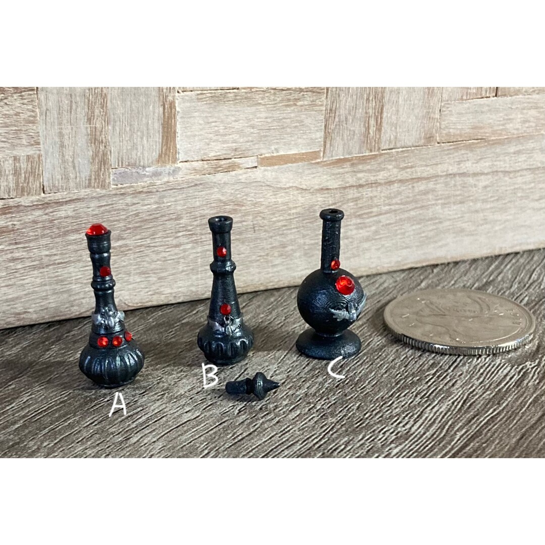 Miniature Vampire Bottles for Dollhouse ,roombox,vignettes,diorama 1/12 ...