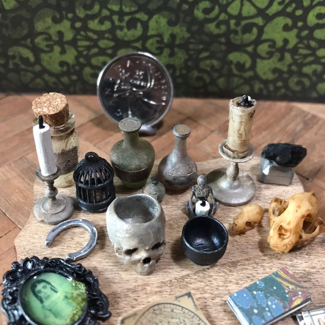 Miniature witch witch divination kit for dollhouses 1/12 scale | Etsy