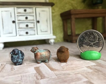 Miniature Vintage Primitive Design Sign WOOLENS With Sheep 1:12 Scale ...