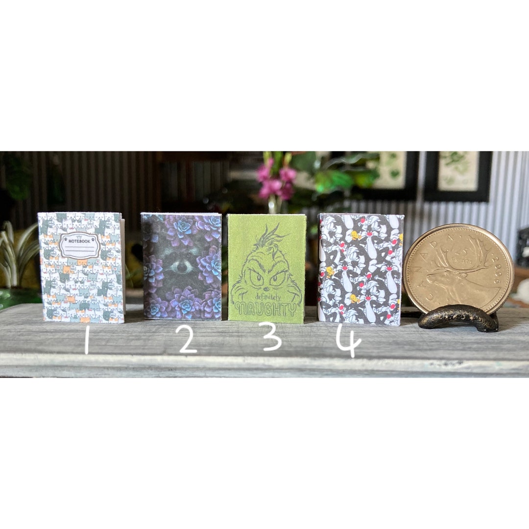 Miniature Notebook Grinch,silvester Racoon or Cats 1/12 Scale for ...