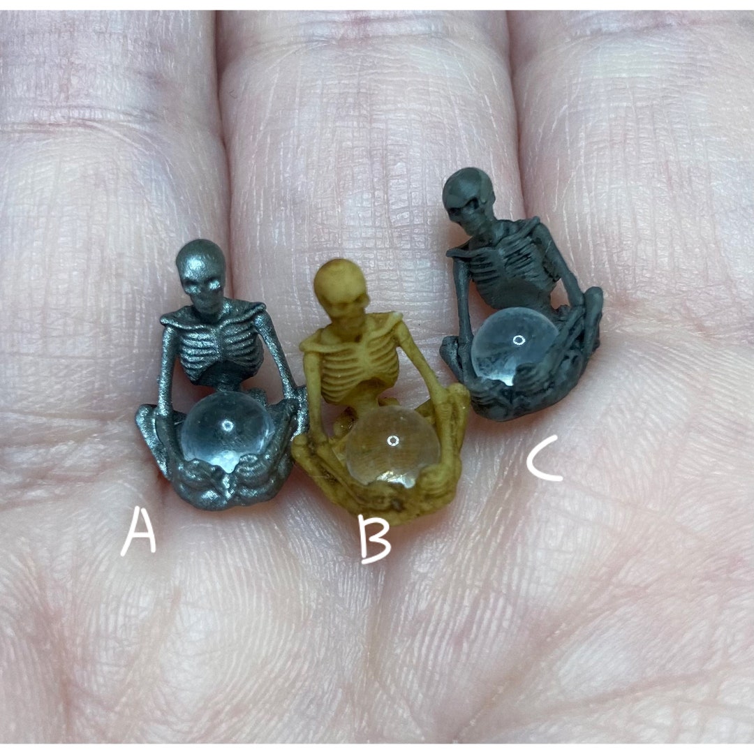 Miniature Crystal Ball,orb on Skeleton Pedestal for Dollhouse, Diorama ...