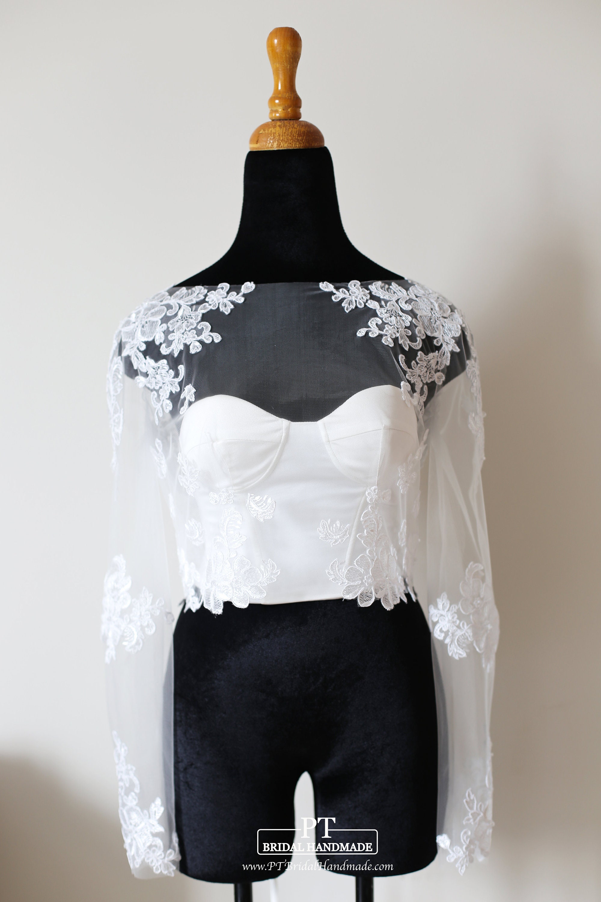 Illusion Long Sleeve Lace Bridal Topper 145 Sheer Bridal - Etsy