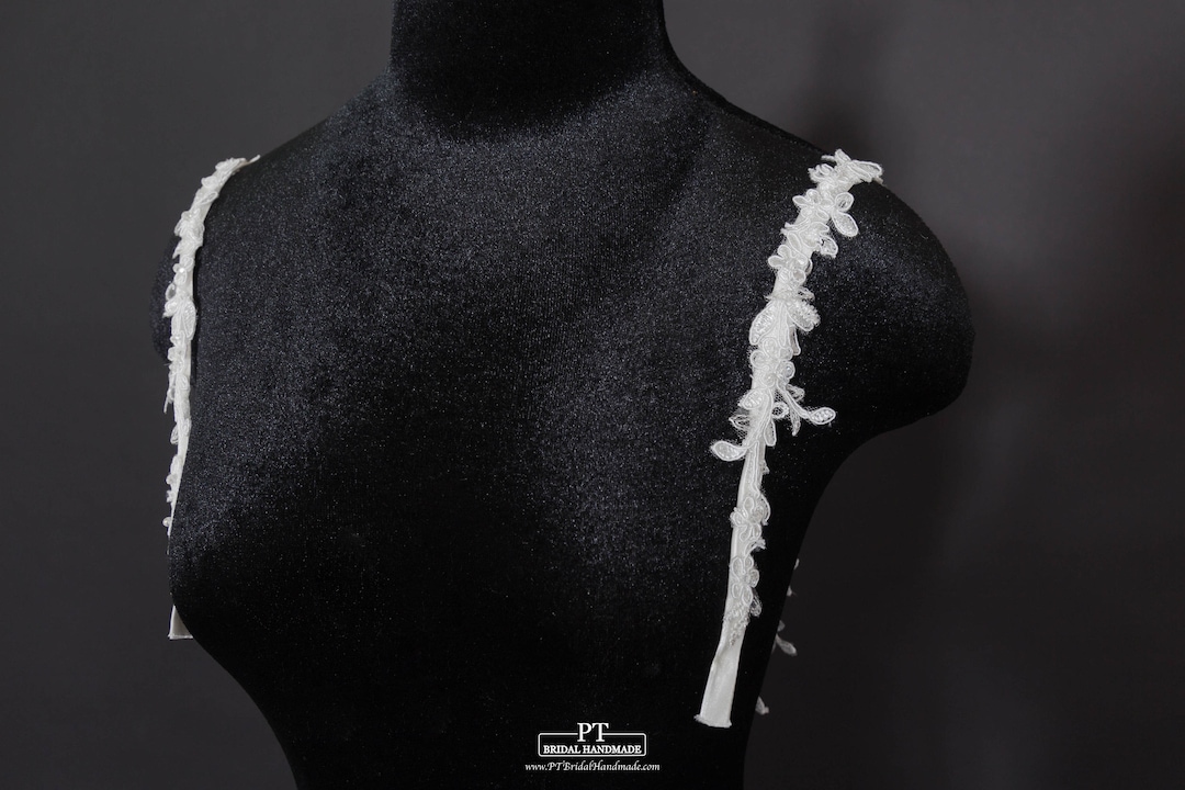 Floral Bridal Thin Skinny Straps #77, Detachable Wedding Dress Straps ...
