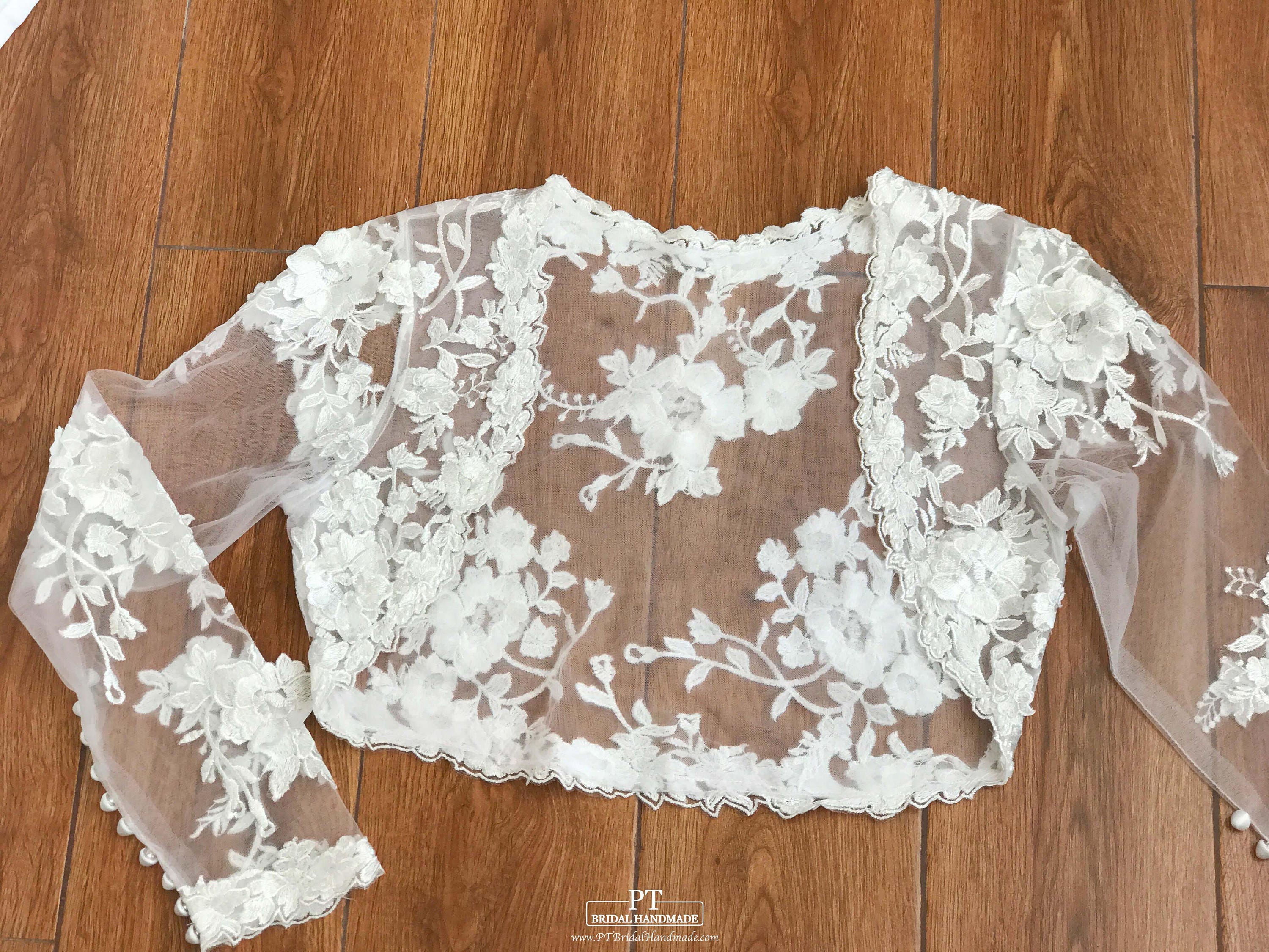Custom Floral Bolero #115, Custom Wedding Dress Bolero, Custom Bridal ...
