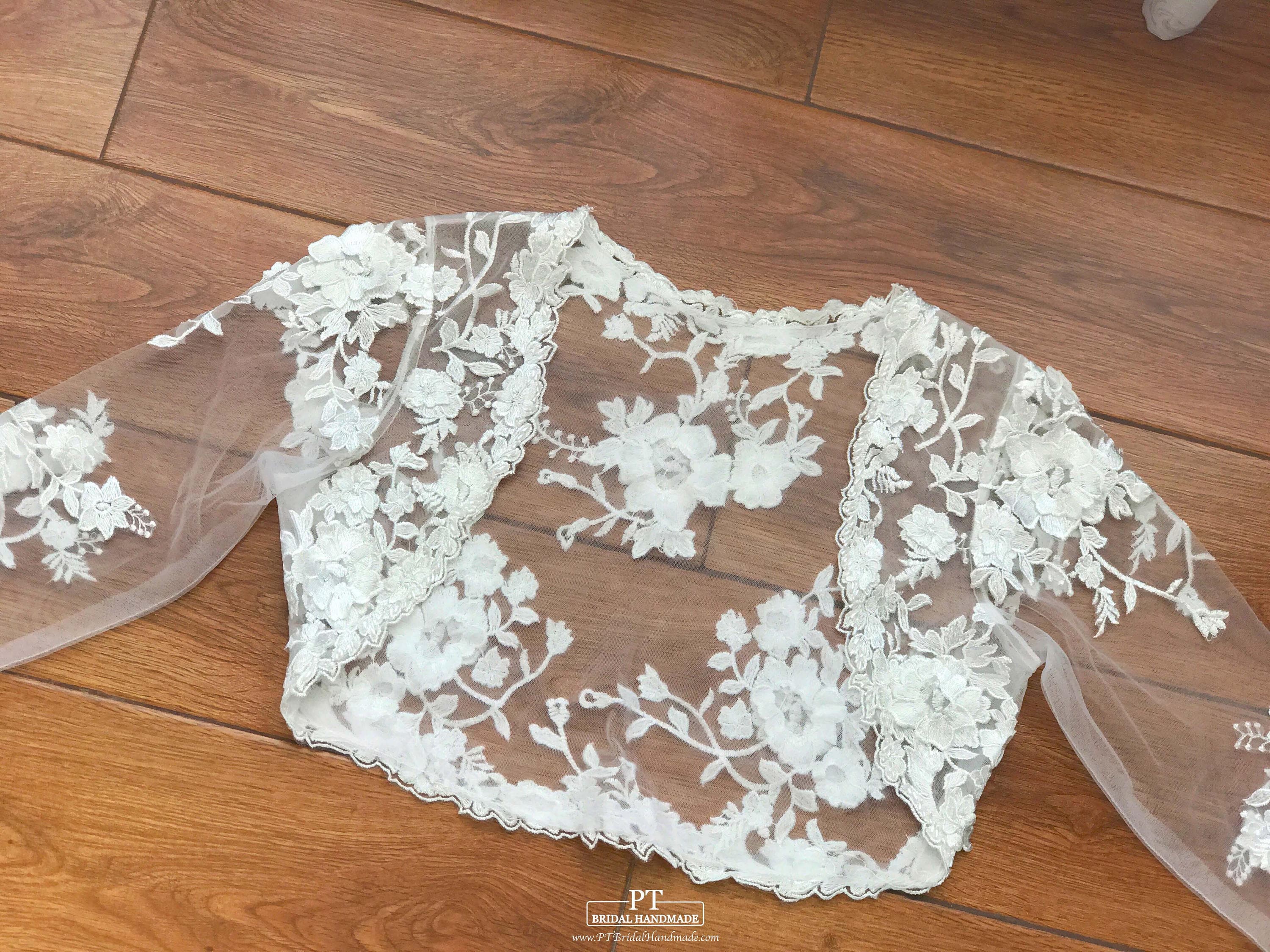 Custom Floral Bolero #115, Custom Wedding Dress Bolero, Custom Bridal ...