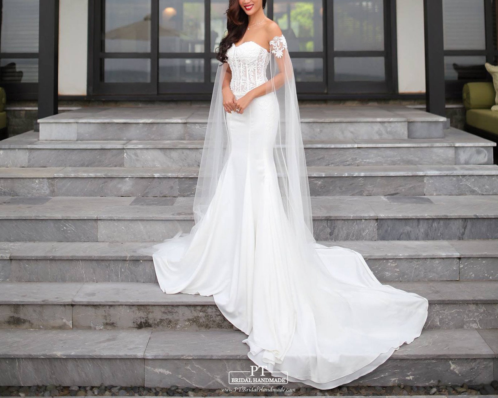 Bridal Shoulder Cape Veils 175 Tulle Arm Cape Veil Bridal - Etsy