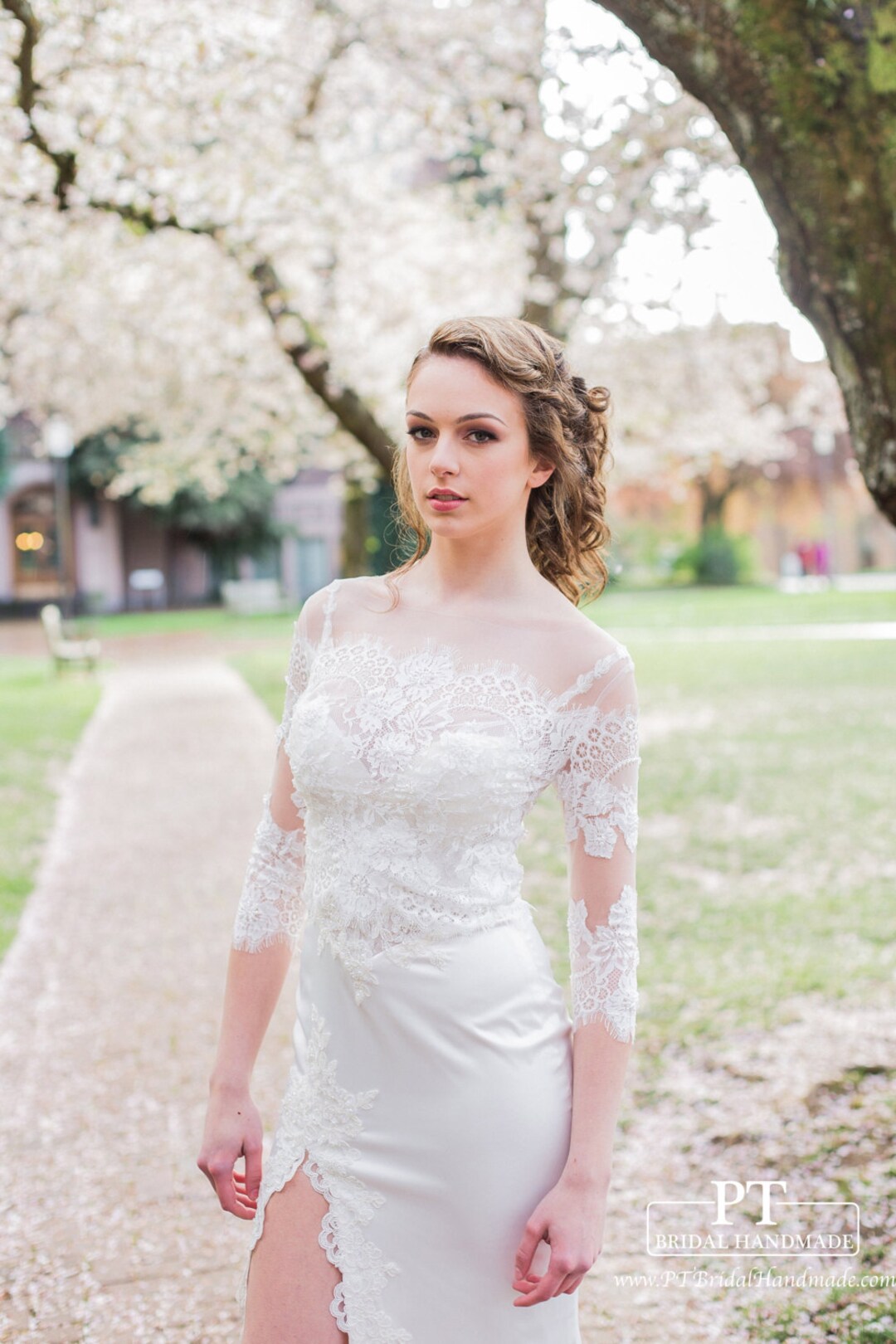 Boat Neck Wedding Bolero, 3/4 Sleeves Wedding Bodysuit , Custom Wedding ...