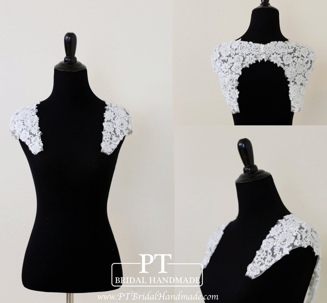 Detachable Keyhole Back Sleeves , Open Back Cap Sleeves, Detachable ...