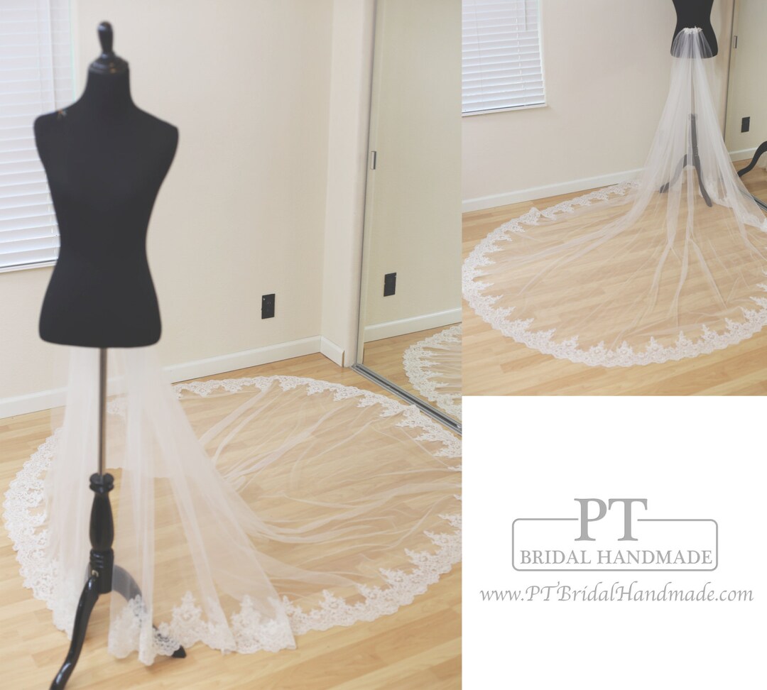 Detachable Bridal Tulle Train, Cathedral Detachable Bridal Train ...