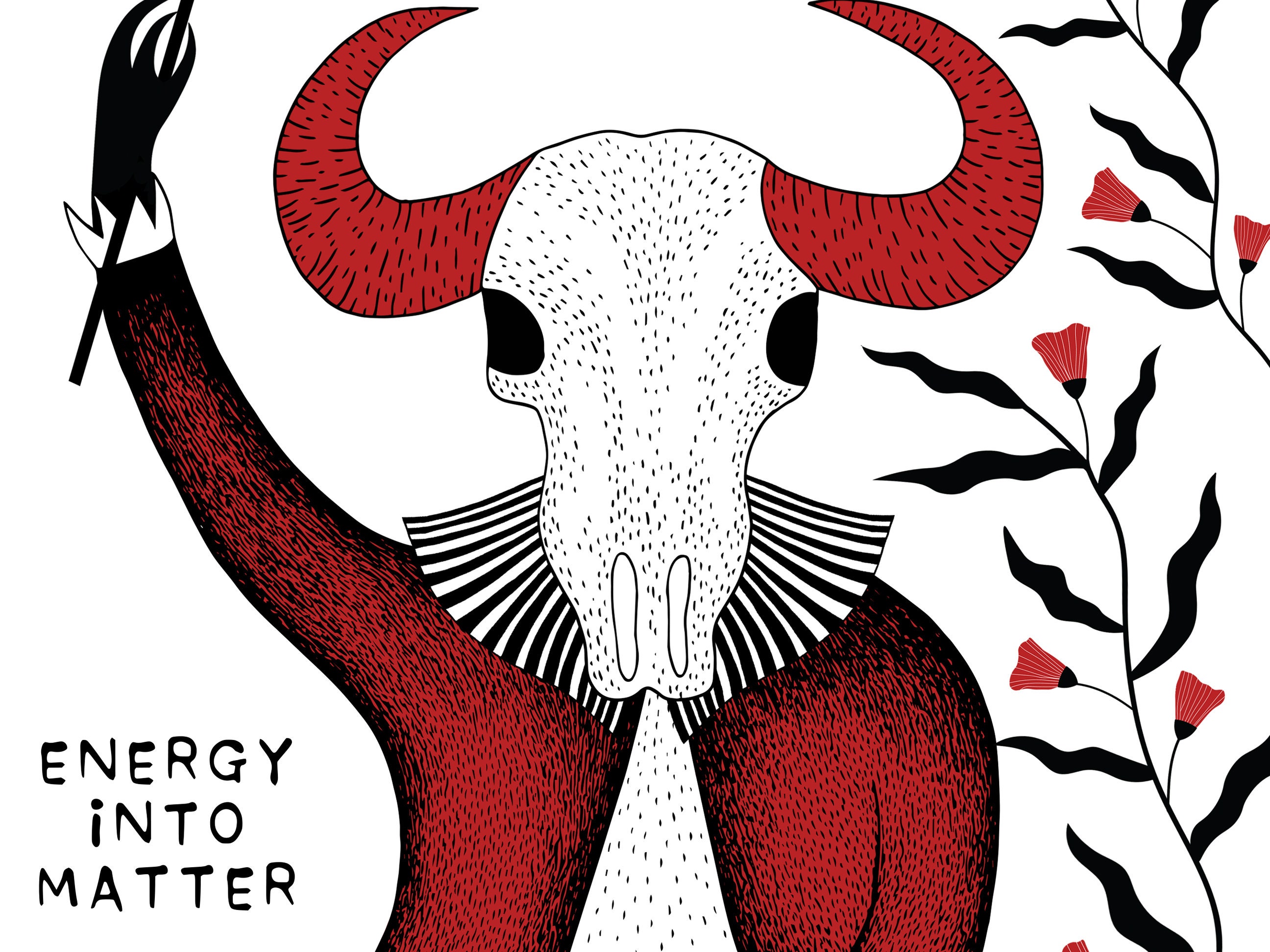 The Magician Tarot Card A4 Illustration Goats Design Black Red - Etsy