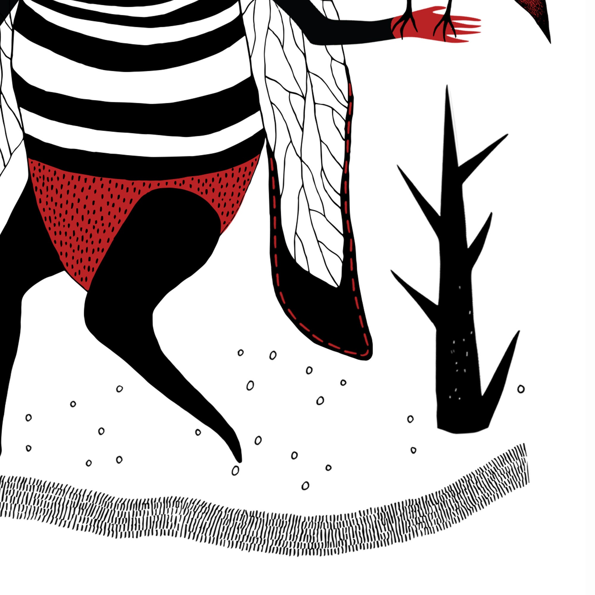 Little Bee Print Pen and Ink Illustration Hand-drawn Weird - Etsy