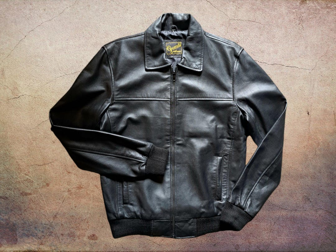 Real Italian Leather Bomber Jacket for Men Replica Fonzie Model 70s ...