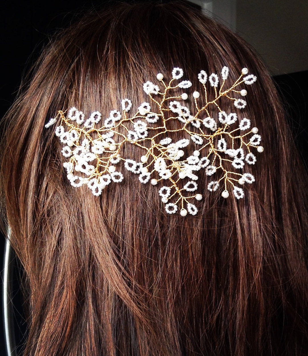 Vintage bruiloft haar wijnstok ivoren zaad kralen en parels - Etsy ...