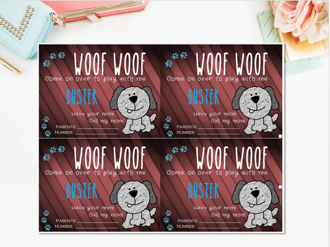 Puppy Playdate, Playdate, Card, Dog, Doggy Playdate, Invitation, #DD13 ...