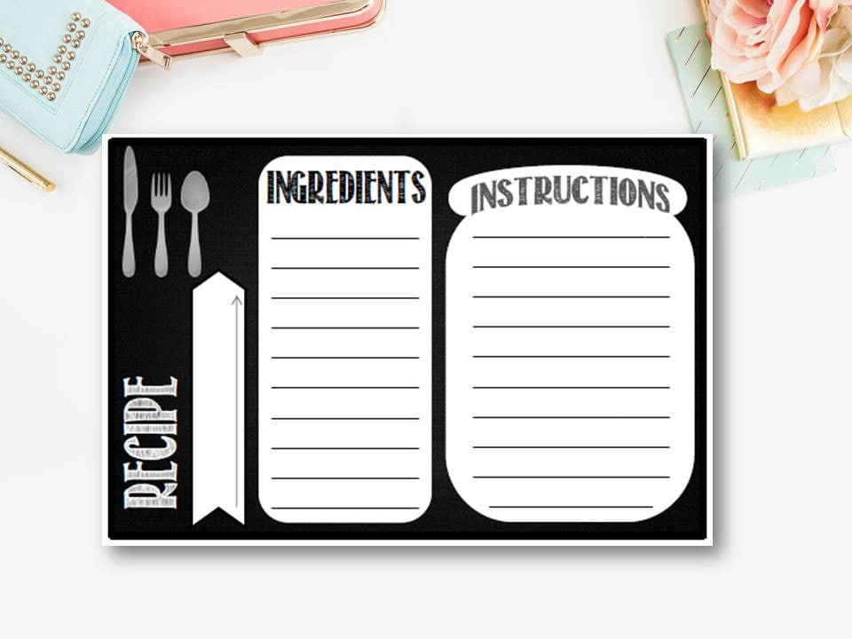 Recipe Card, Cooking, Kitchen, Recipes, New Recipes, Printable Card ...