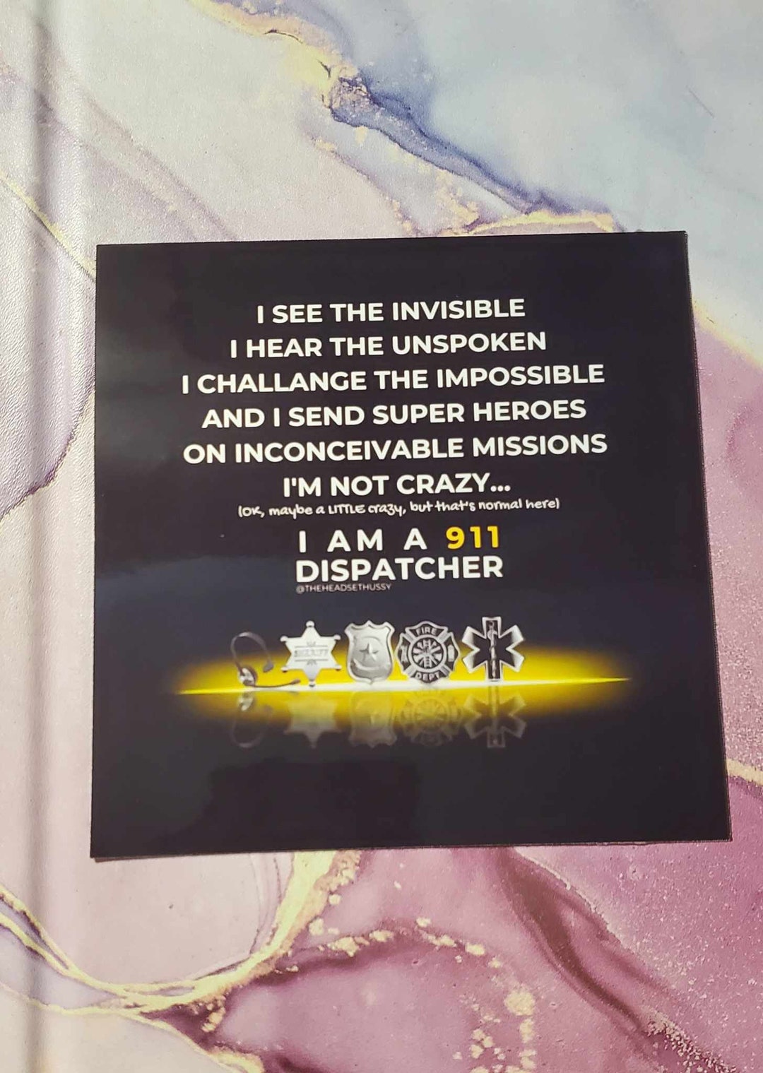 Waterproof 911 Dispatcher Saying Decal/sticker Water Bottle Sticker ...