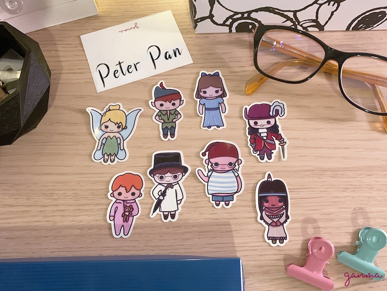 Peter Pan Sticker Pack, Fan Art, Illustration, Stationery, Kawaii ...