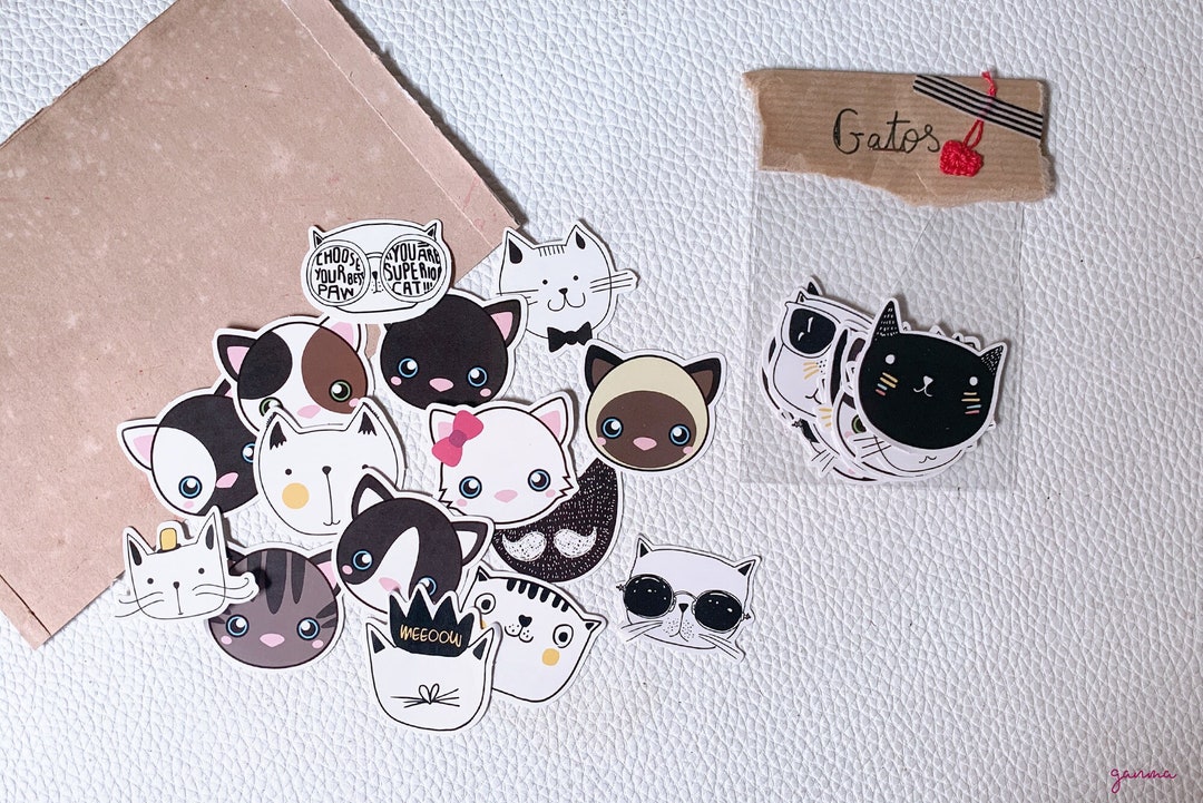 Stickers Cats /grab Bag / 15 Stickers - Etsy