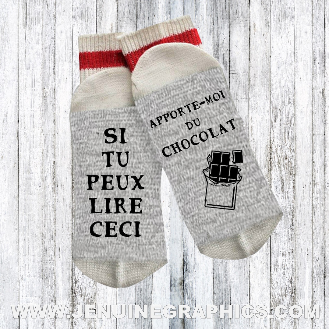 French Socks - Chocolate Lover Gift - French Writing on Socks - French ...