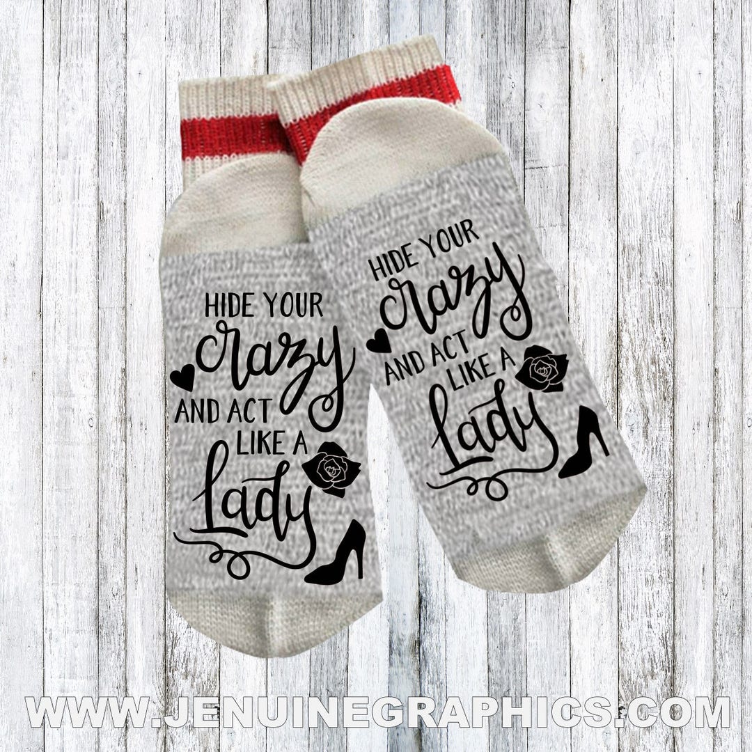 Funny Socks - Novelty Socks - Words on Socks - Funny Gift Idea - Text ...