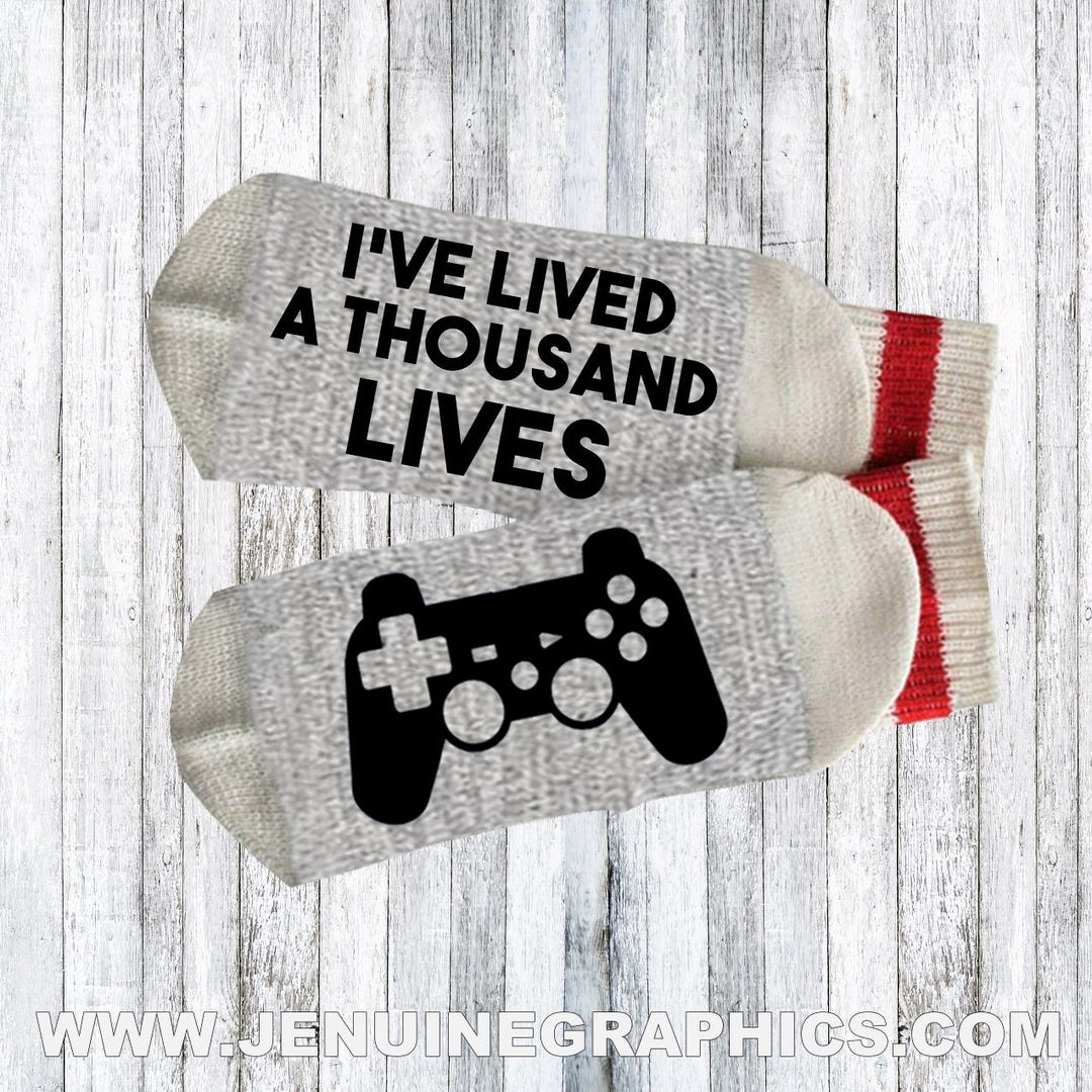 Funny Socks - Novelty Socks - Words on Socks - Funny Gift Idea - Gamer ...