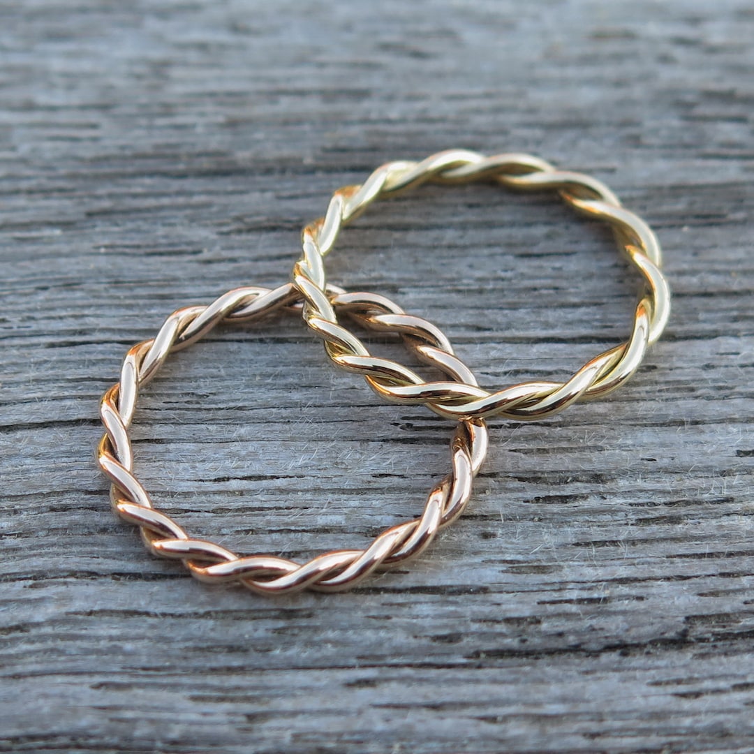 750/- Yellow Gold Cord Ring 2 Mm - Etsy Singapore