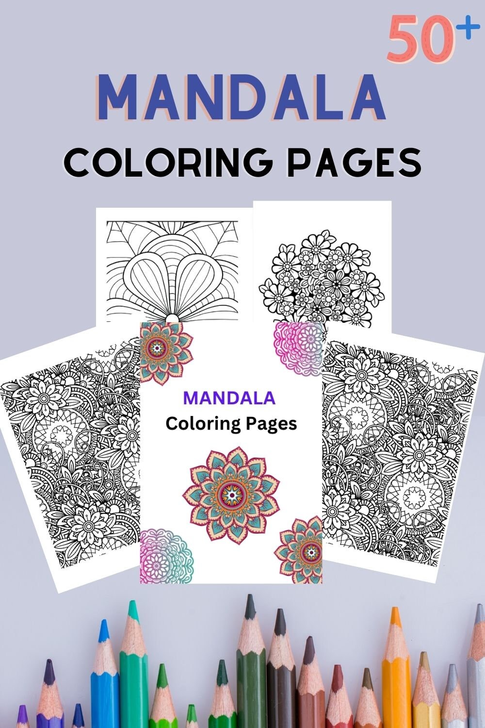 50 Mandala Coloring Pages Adult Coloring Pages Stress Relieve Art Therapy Printable Coloring ...