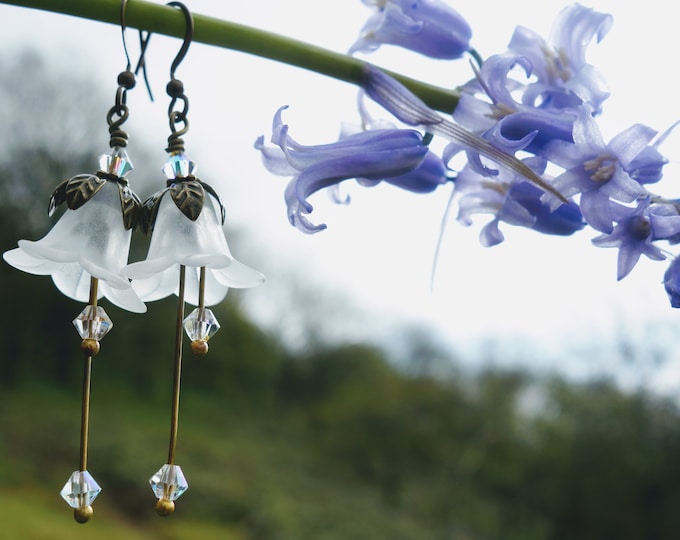 Snowdrop Earrings - Flower Earring - White Earrings - Floral Earrings ...
